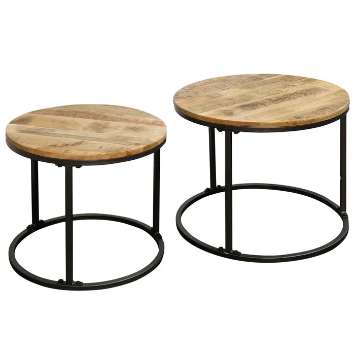 NESTED ROUND TABLES - WOOD & METAL – SIRO HOME